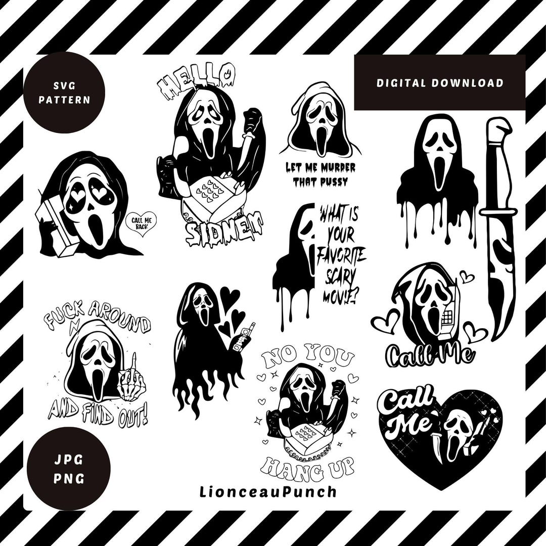 Scream SVG File, Digital Download, Png, Jpg, Svg Files, Pattern, Scream ...