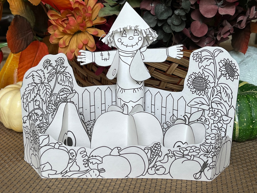 3D Fall Scarecrow, Pumpkin Vegetables Paper Craft, Home Décor, DIY ...
