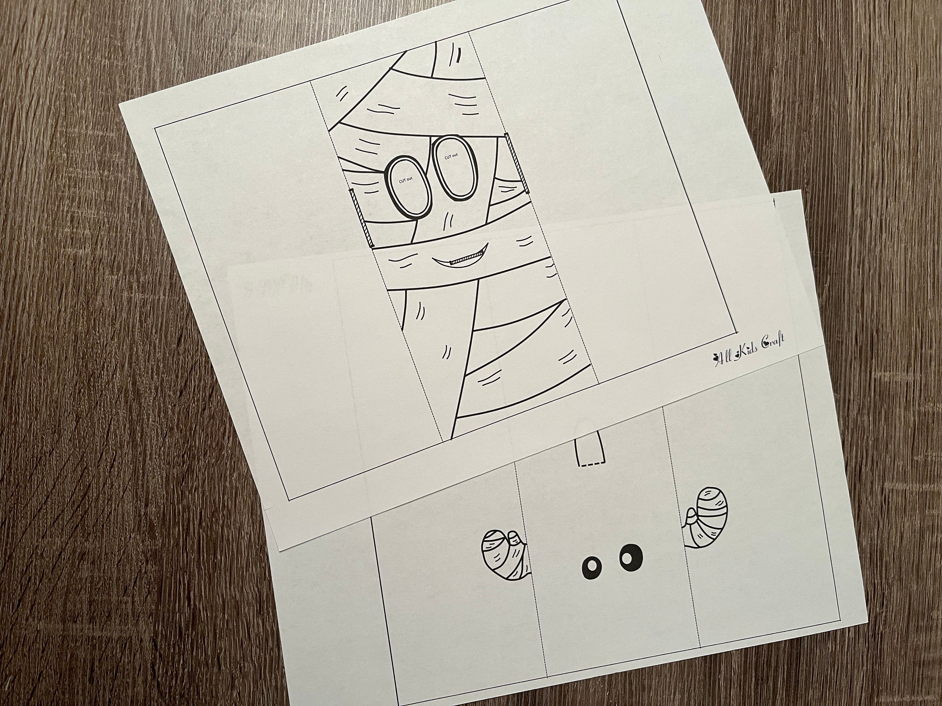 2D Fall Animated Ghost Mummy Pumpkin Puppets, Halloween Printable ...