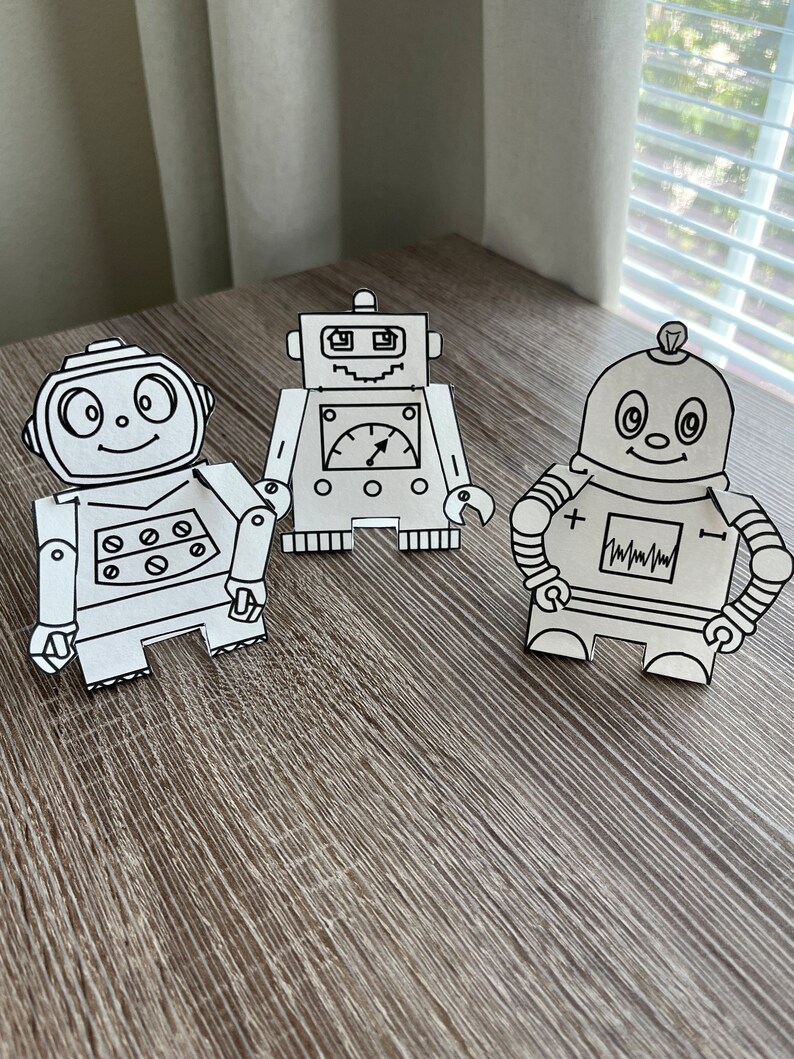Paper Robots Printable Craft for Kids Digital PDF Download - Etsy