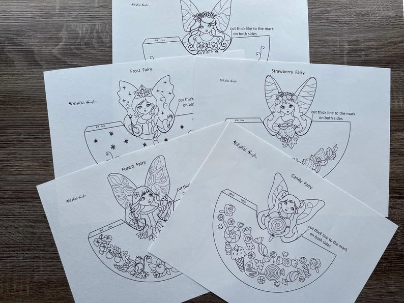 Paper Fairy Dolls Five Printable Coloring 3D Figures, Easy DIY Paper ...