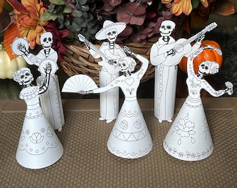 Wedding Skeletons, Easy DIY Coloring Printable Pages, Digital Download ...