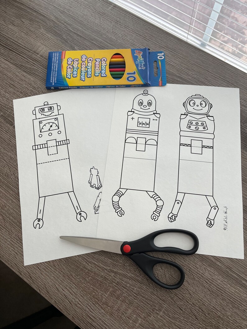 Paper Robots Printable Craft for Kids Digital PDF Download - Etsy