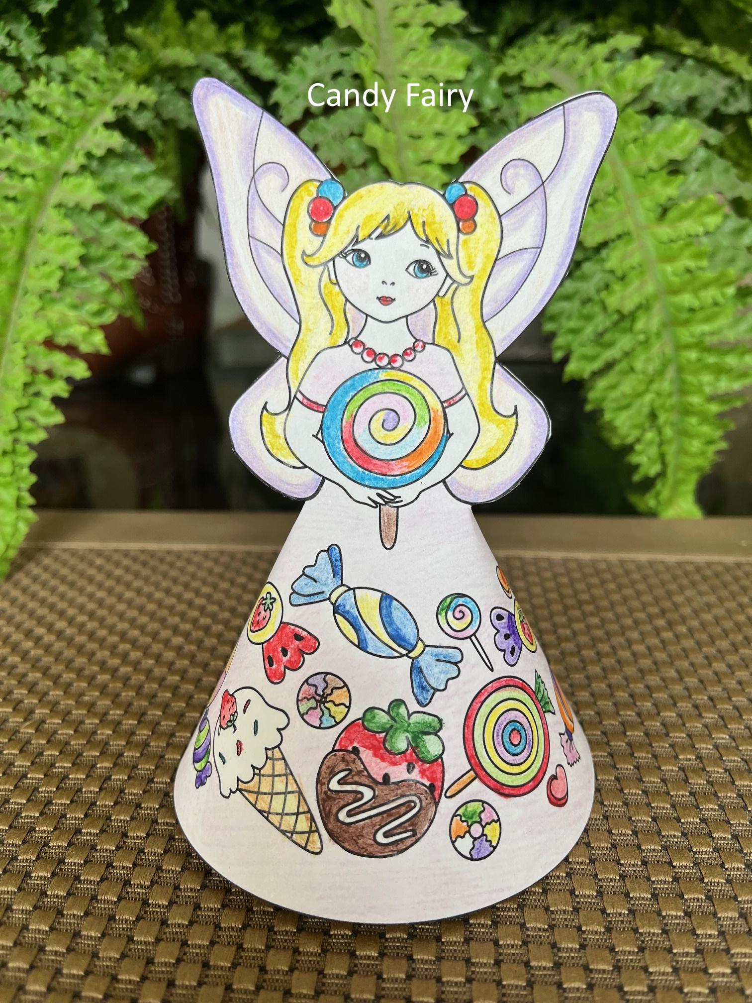 Paper Fairy Dolls Five Printable Coloring 3D Figures, Easy DIY Paper ...