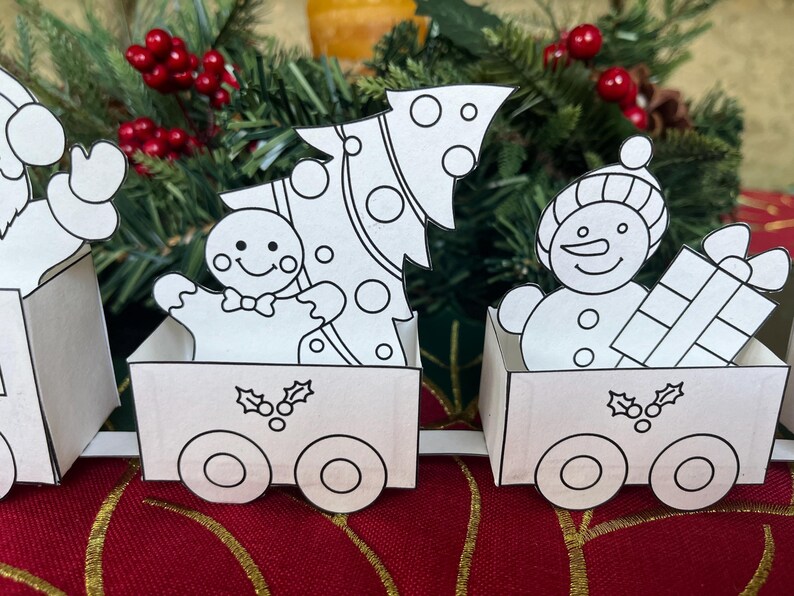 Christmas Train, Santa, Gingerbread, Reindeer, Gifts 3D Easy DIY ...