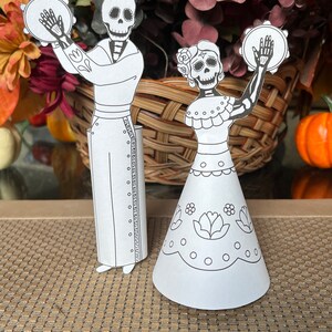Dancing Skeletons, Easy DIY Coloring Printable Pages, Digital Download ...