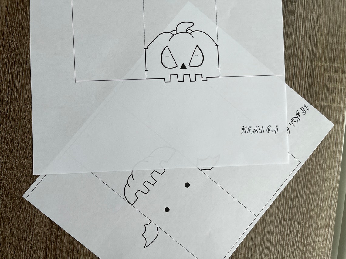 2D Fall Animated Ghost Mummy Pumpkin Puppets, Halloween Printable ...