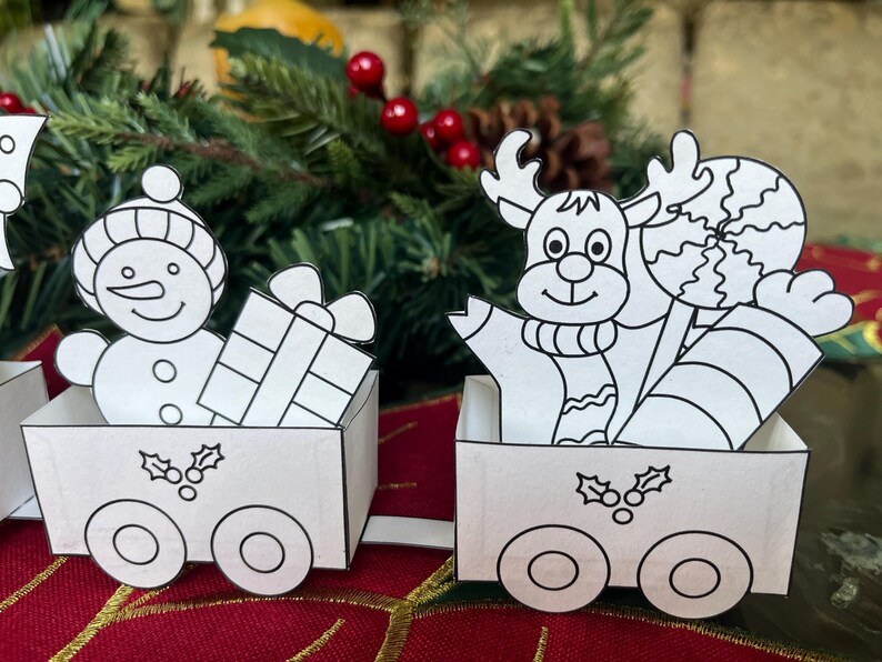 Christmas Train, Santa, Gingerbread, Reindeer, Gifts 3D Easy DIY ...