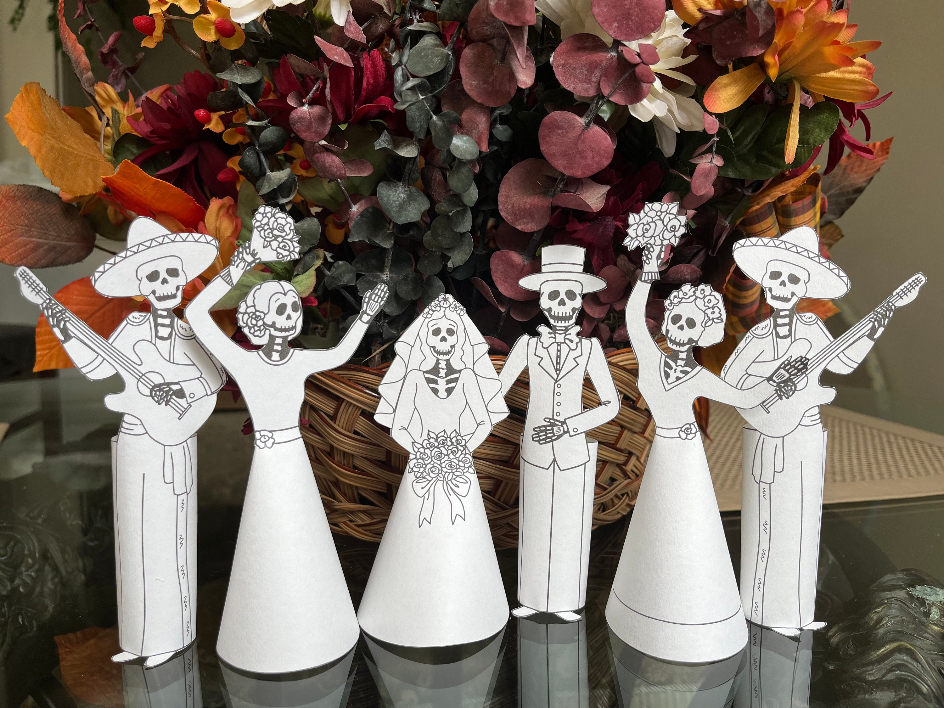 Wedding Skeletons, Easy DIY Coloring Printable Pages, Digital Download ...