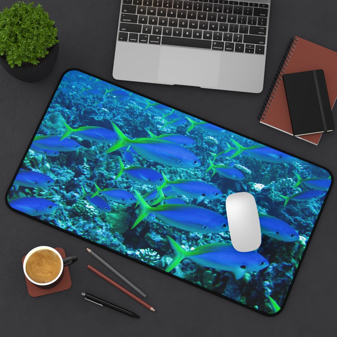 Baker Island Desk Mat, Pacific Remote Islands Fish Hemmed Desk Pad ...