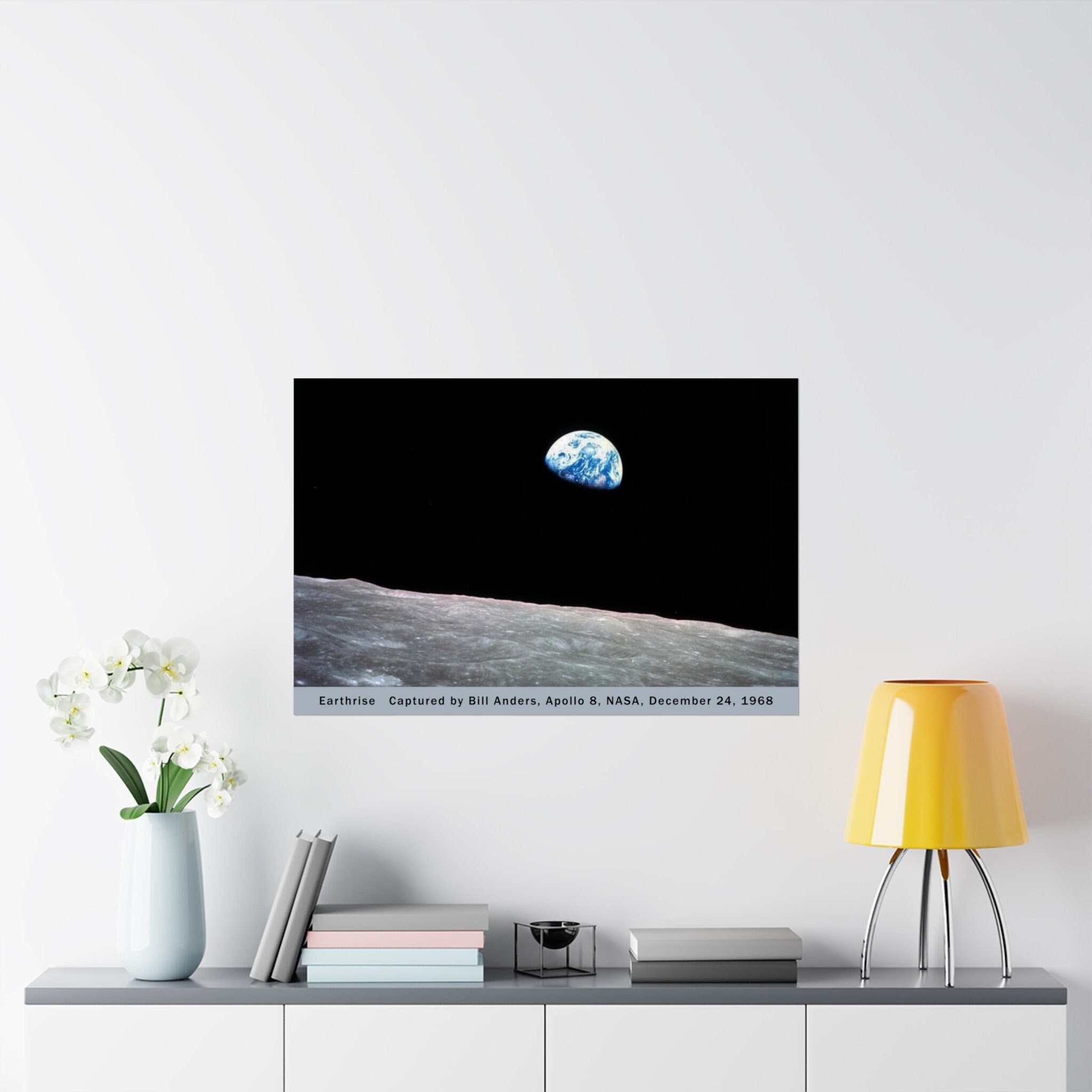NASA Poster Apollo 8 1968 Earthrise Photograph by Astronaut Bill Anders ...