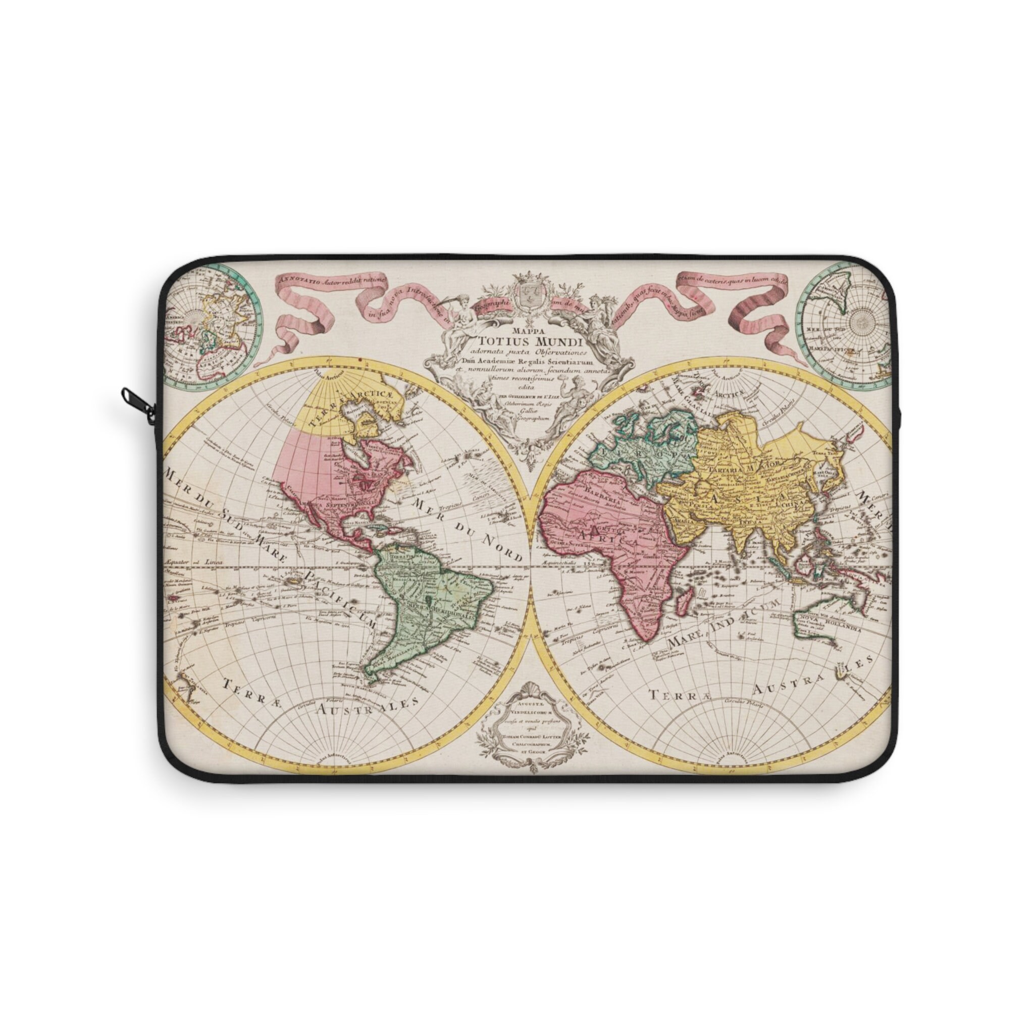 Old World Map Laptop Sleeve 1775 Map of the World Laptop MacBook iPad ...