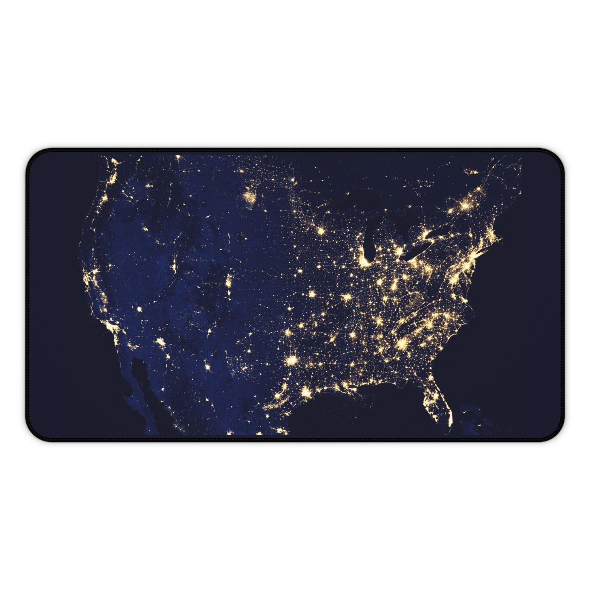 Map of Lights Desk Mat, USA Lights at Night, NASA Earth Observatory ...