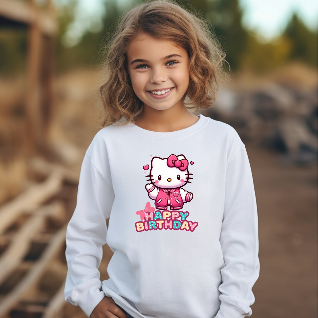 Hello Kitty Sweatshirt, Hello Kitty Sweater Gift, Cat Happy Birthday ...