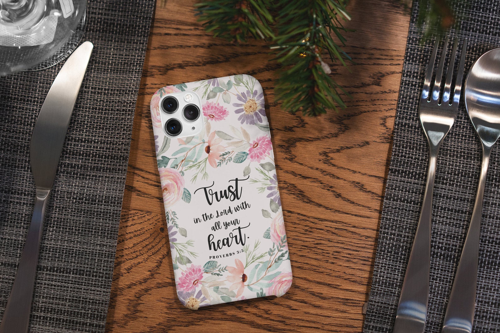 Christian Phone Case, Bible Verse Flowers Phone Case, Floral Phone Case ...
