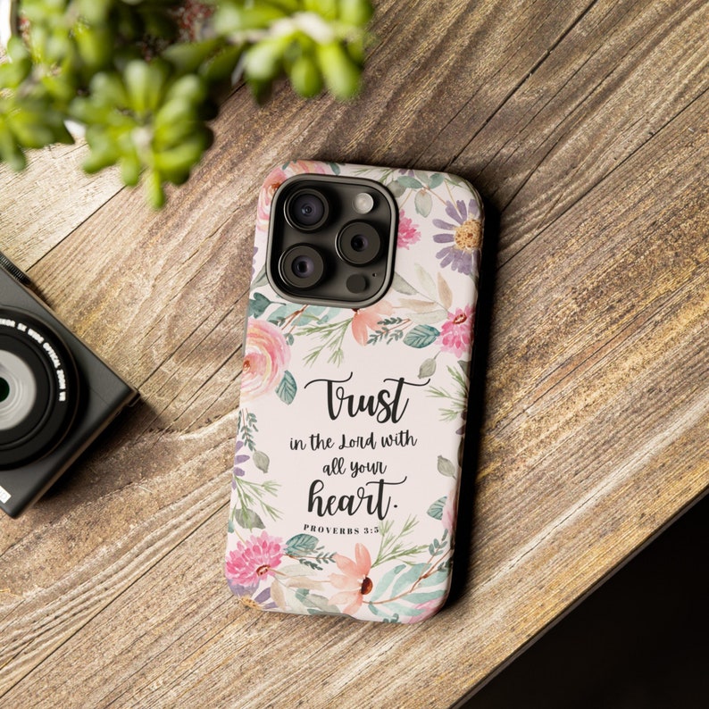 Christian Phone Case, Bible Verse Flowers Phone Case, Floral Phone Case ...