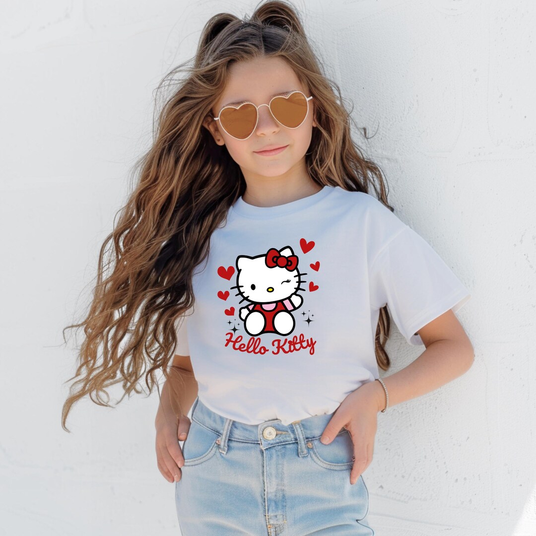 Hello Kitty Tee, Hello Kitty Gifts, Birthday Girls Tee, Valentine Tee ...