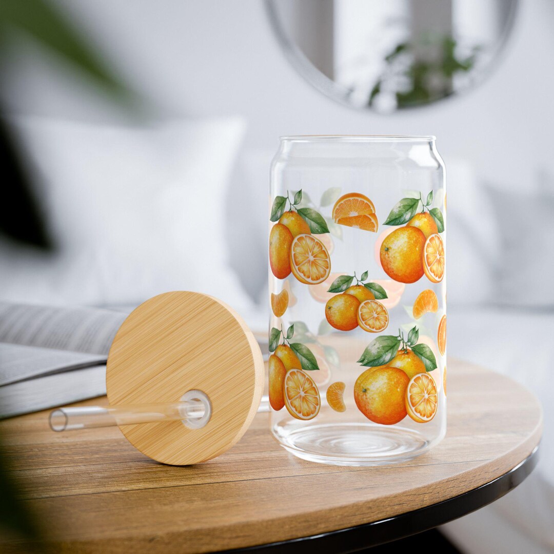 Orange Glass Cup, Ice Coffee Cup, Family Coke Glass, Fruit Lovers ...