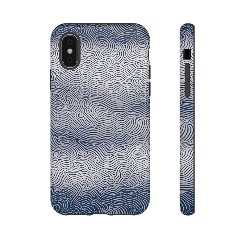 Blue and White Swirls Phone Case Abstract Pattern Cover for iPhone and ...