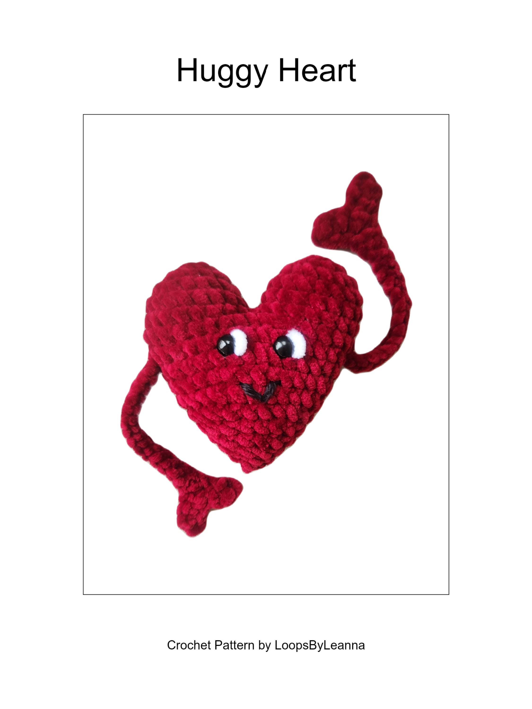 Crochet PATTERN Huggy Heart | No-sew | PDF Instant Download - Etsy