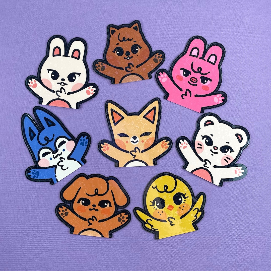 Hug Skzoo Holographic Stickers. Stray Kids Star Holo Stickers for ...