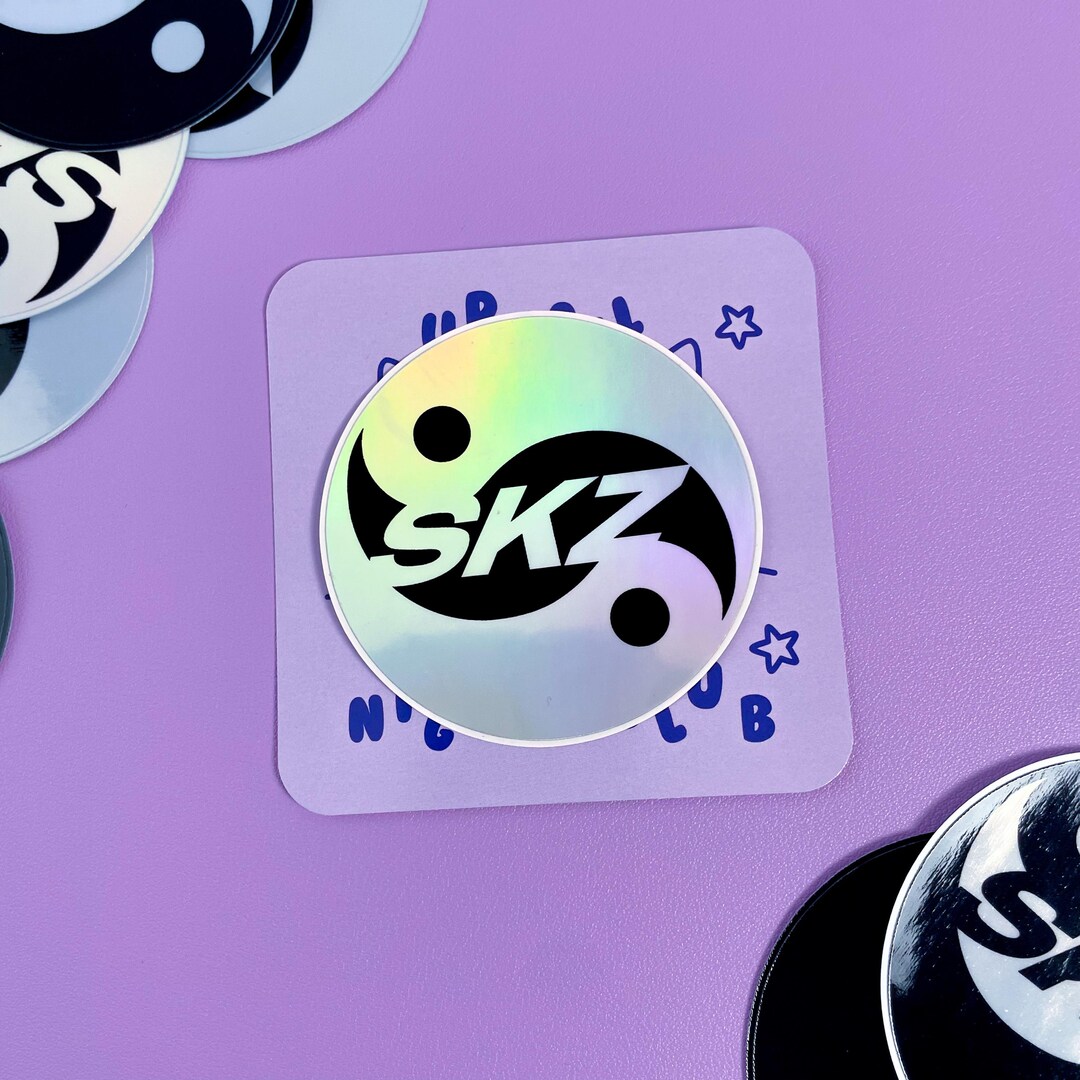 SKZ Rainbow Holographic Sticker. Black or White. Stray Kids K-pop Karma ...