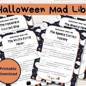 Halloween Mad Libs | Halloween Activity Printable | Halloween Instant ...