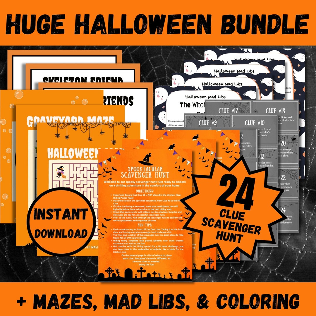 Halloween Printable Activity Bundle | Halloween Scavenger Hunt ...