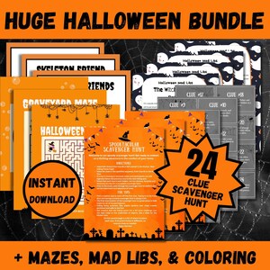 Halloween Printable Activity Bundle | Halloween Scavenger Hunt ...