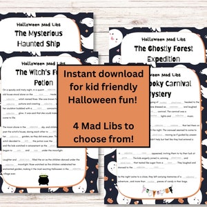 Halloween Mad Libs | Halloween Activity Printable | Halloween Instant ...