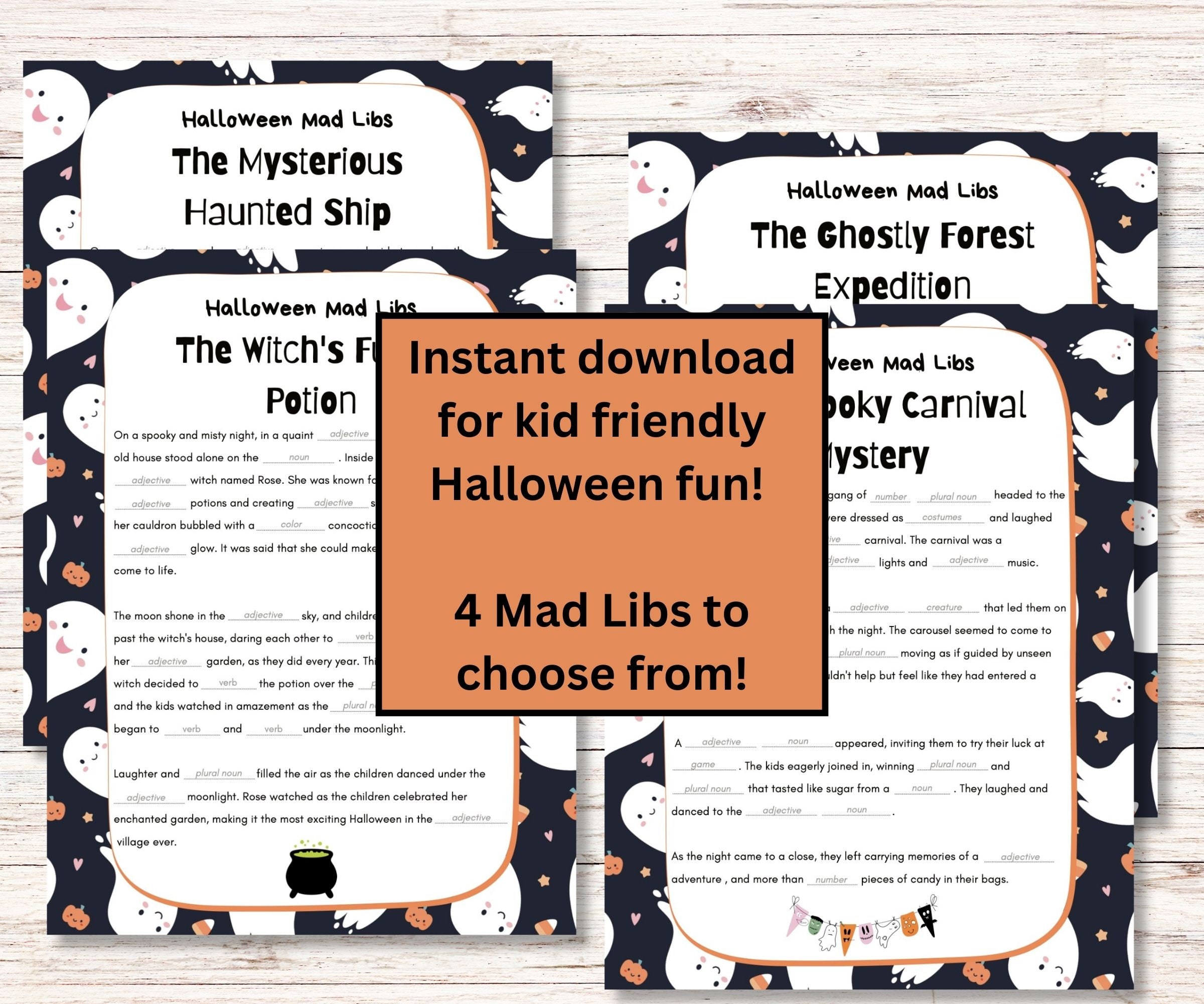 Halloween Mad Libs | Halloween Activity Printable | Halloween Instant ...