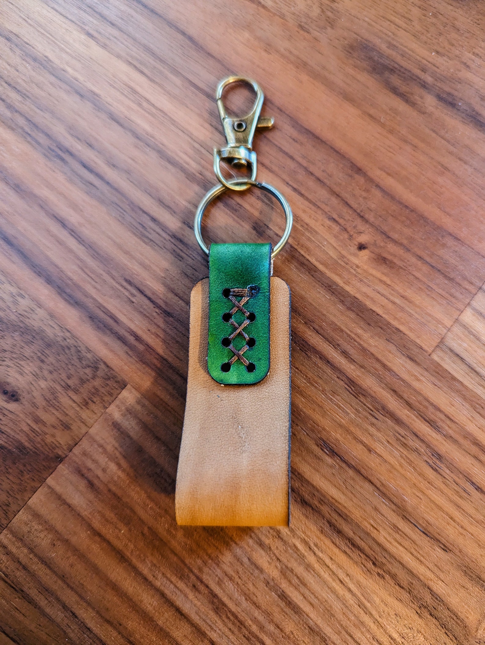 Leather Loop Accent Keychain - Etsy UK