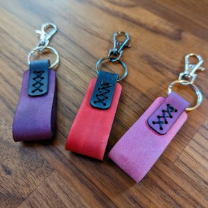 Leather Loop Accent Keychain - Etsy
