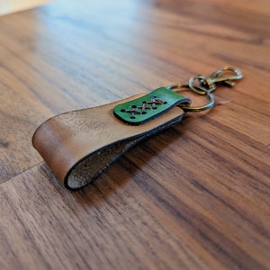 Leather Loop Accent Keychain - Etsy