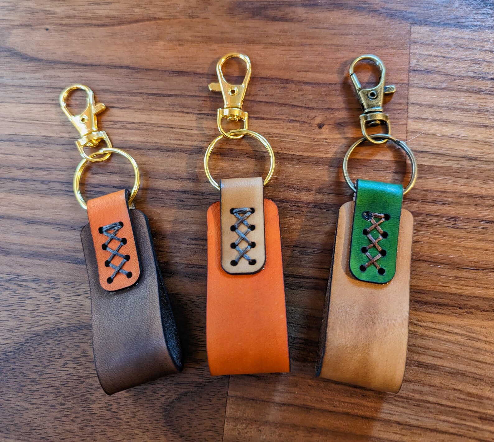 Leather Loop Accent Keychain - Etsy
