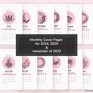 Floral Printable Monthly Cover Pages Birth Flower Design Calendar 2024 ...