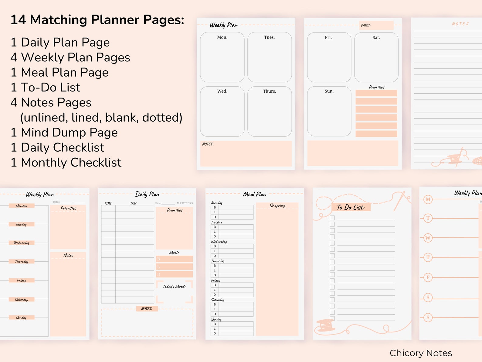 Weekly, Daily Printable Planner Bundle Birth Flower Cover Pages Hand ...