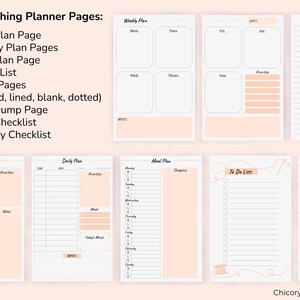 Weekly, Daily Printable Planner Bundle Birth Flower Cover Pages Hand ...