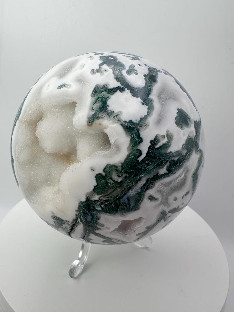 Druzy Tree Agate & Quartz Sphere - 1kg - Etsy UK