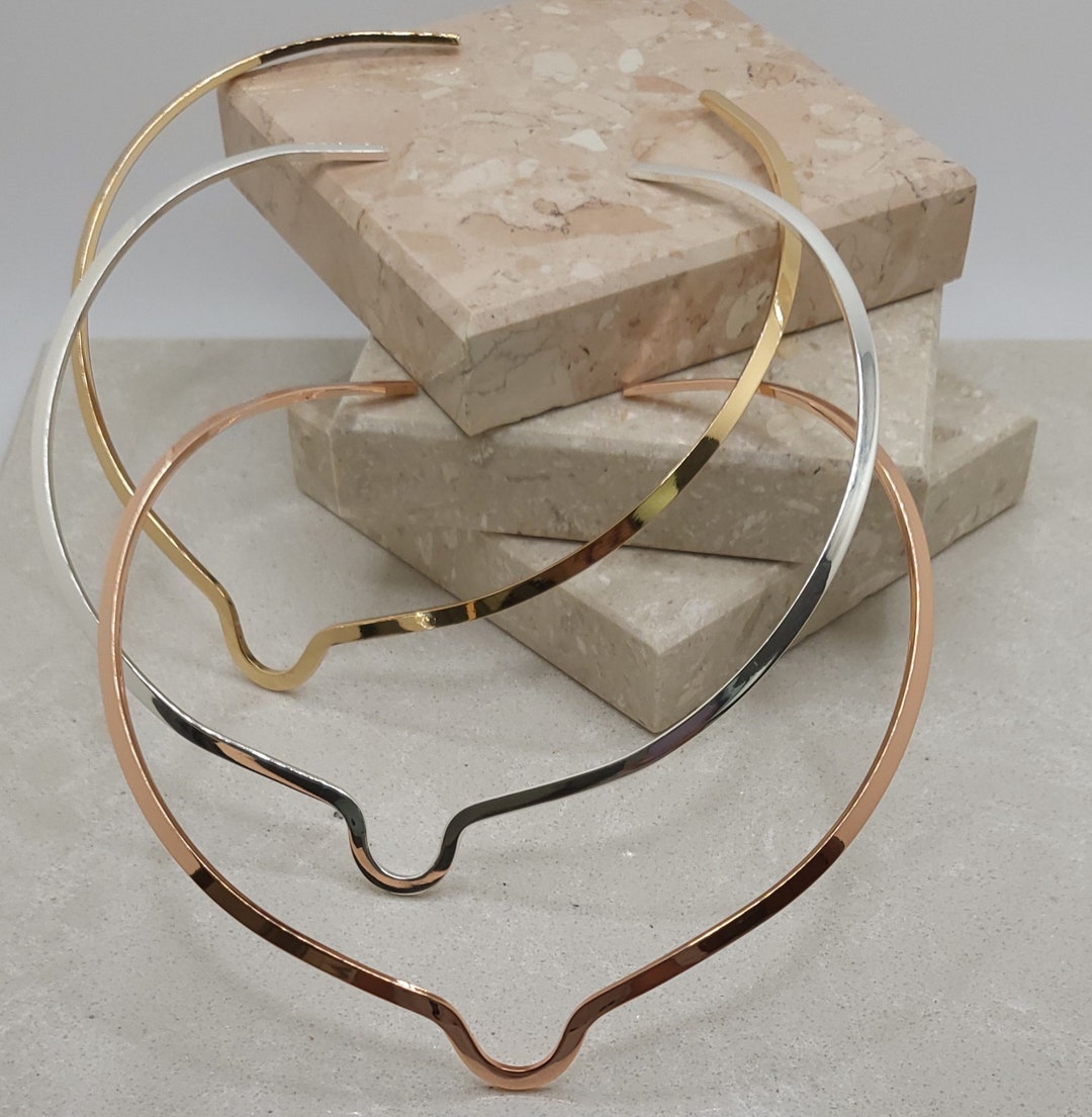 Shiny Silver Choker, Gold Choker, Rose Gold Choker, Collar Necklace ...