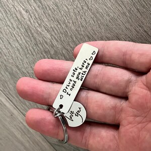 Drive Safe Keychain Personalized Gift for Dad, Engraved Metal Keychain ...