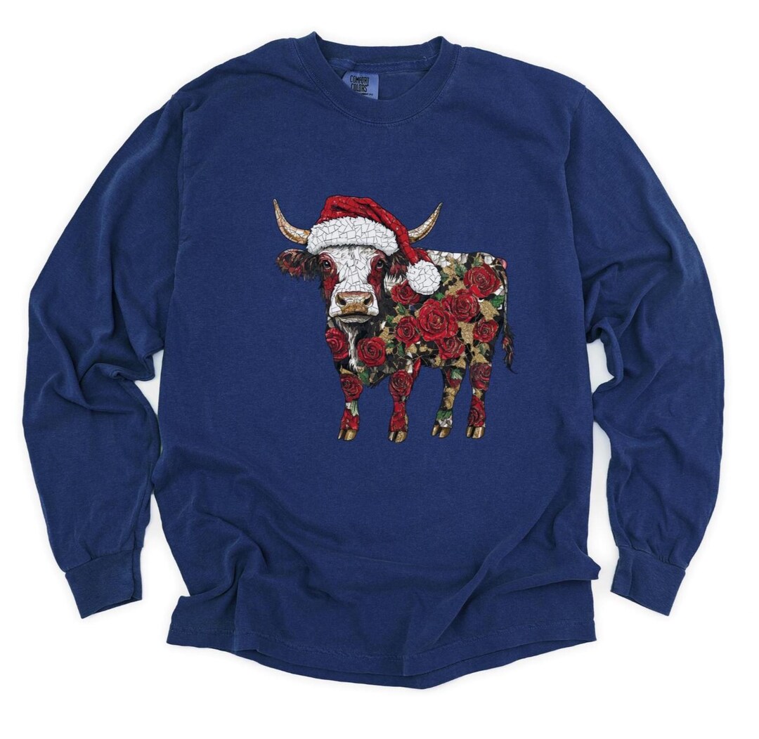 Western Roses Long Sleeve T-shirt | Holiday Casual Wear | Comfort ...