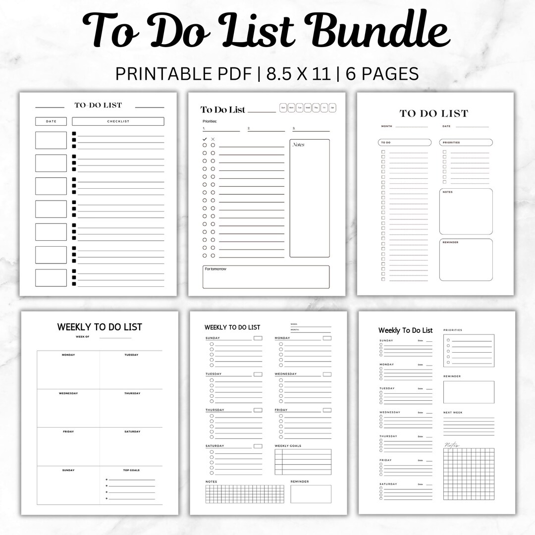 Planner Printable to Do List Planner Daily Task List Productivity ...