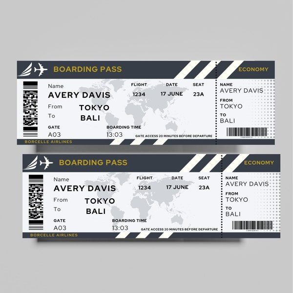 Airplane Ticket - Etsy