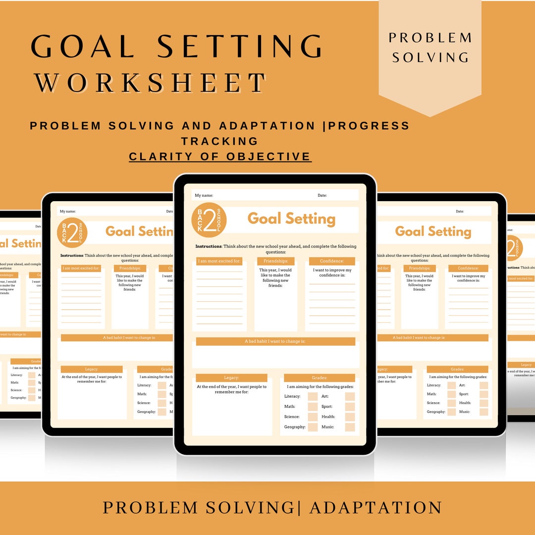 Printable Goal Setting Worksheet, Back to School Planner, Student Goal ...
