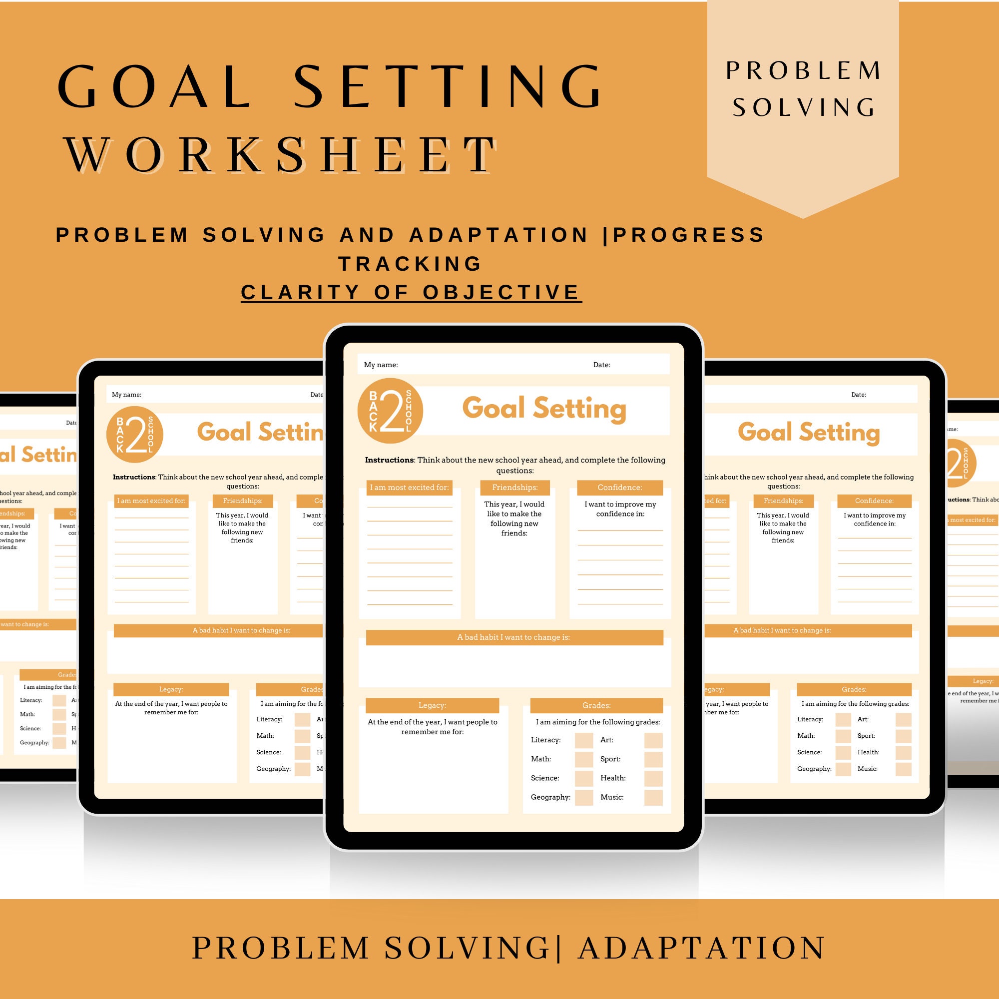 Printable Goal Setting Worksheet, Back to School Planner, Student Goal ...