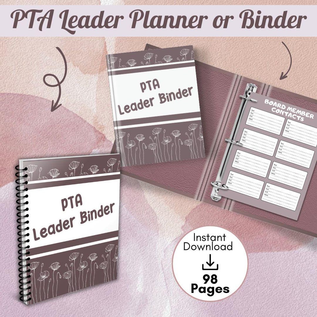 PTA Leader Binder, Pta Leader Planner, Printable PTA Calendar ...