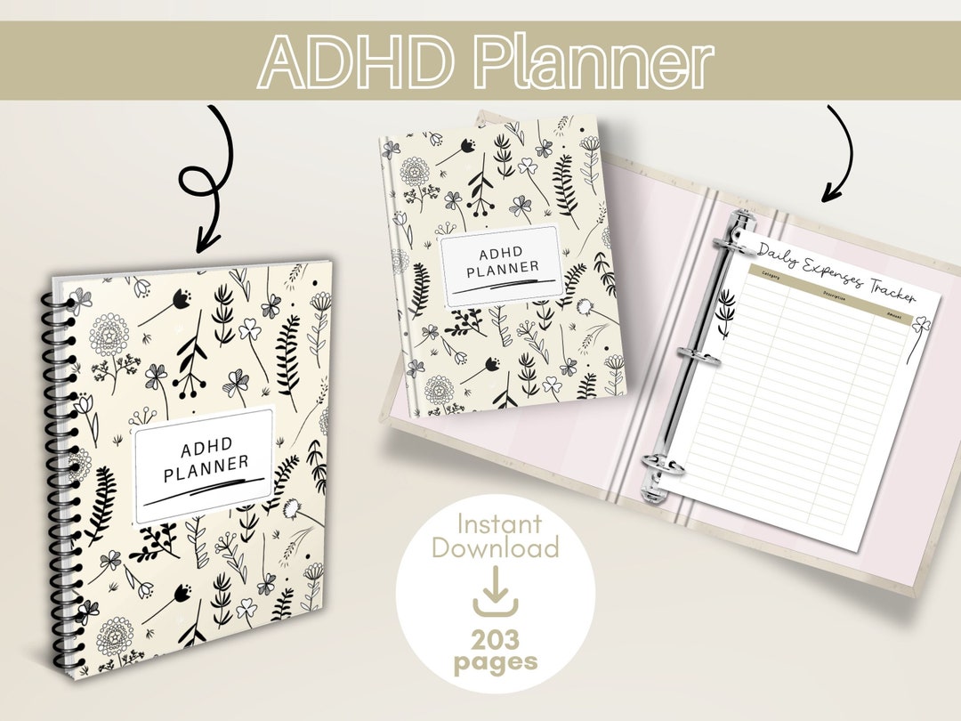 ADHD Planner, ADHD Calendar, ADHD Planner Bundle, Digital Adhd Planner ...
