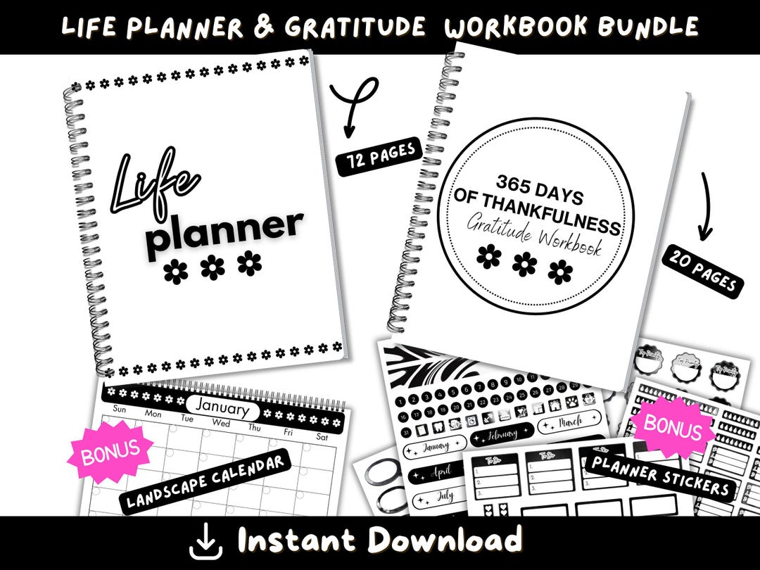 Gratitude Workbook, Weekly Planner, Daily Planner, Digital Planner ...