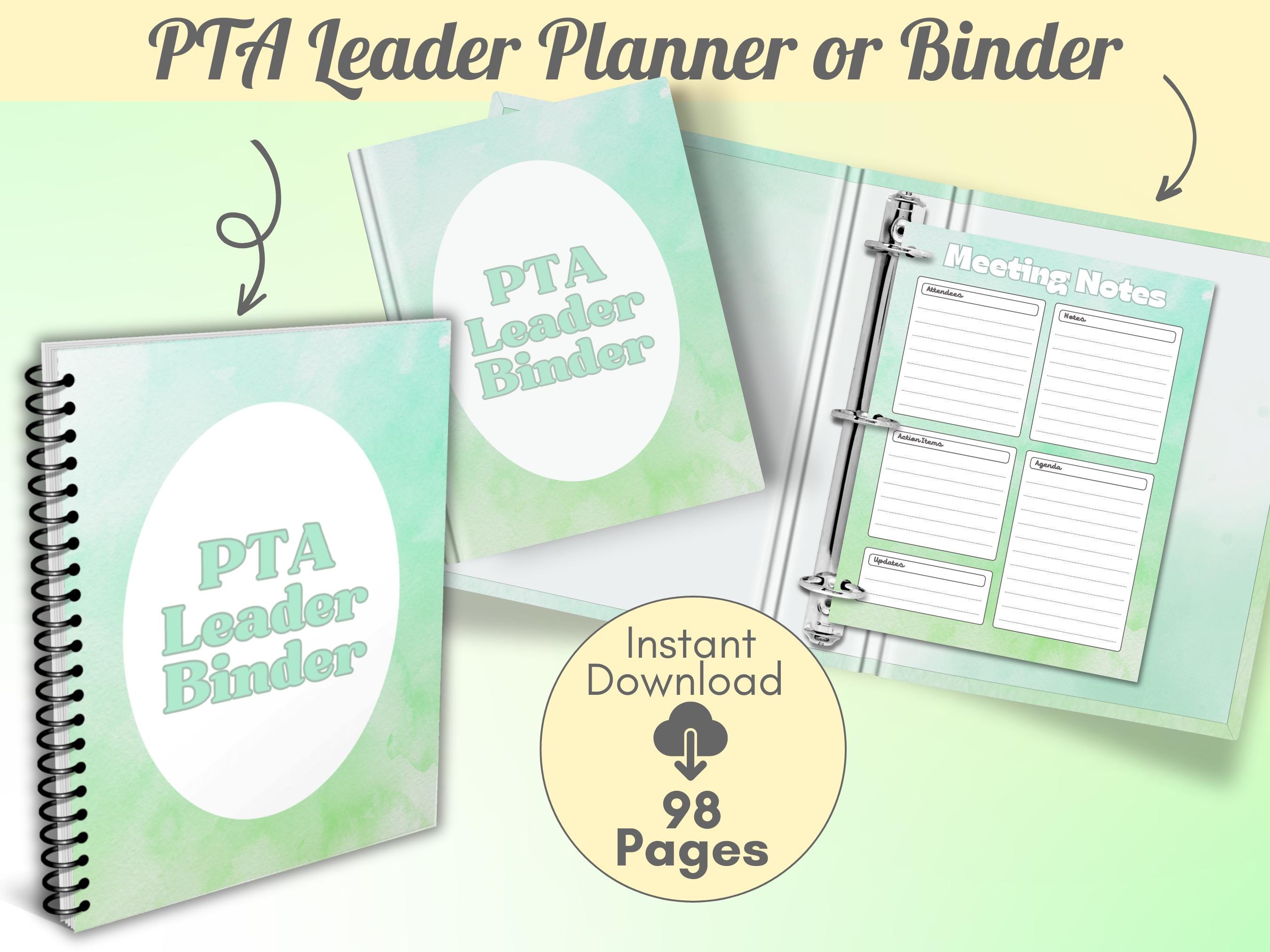 PTA Leader Binder, Pta Leader Planner, Printable PTA Calendar ...